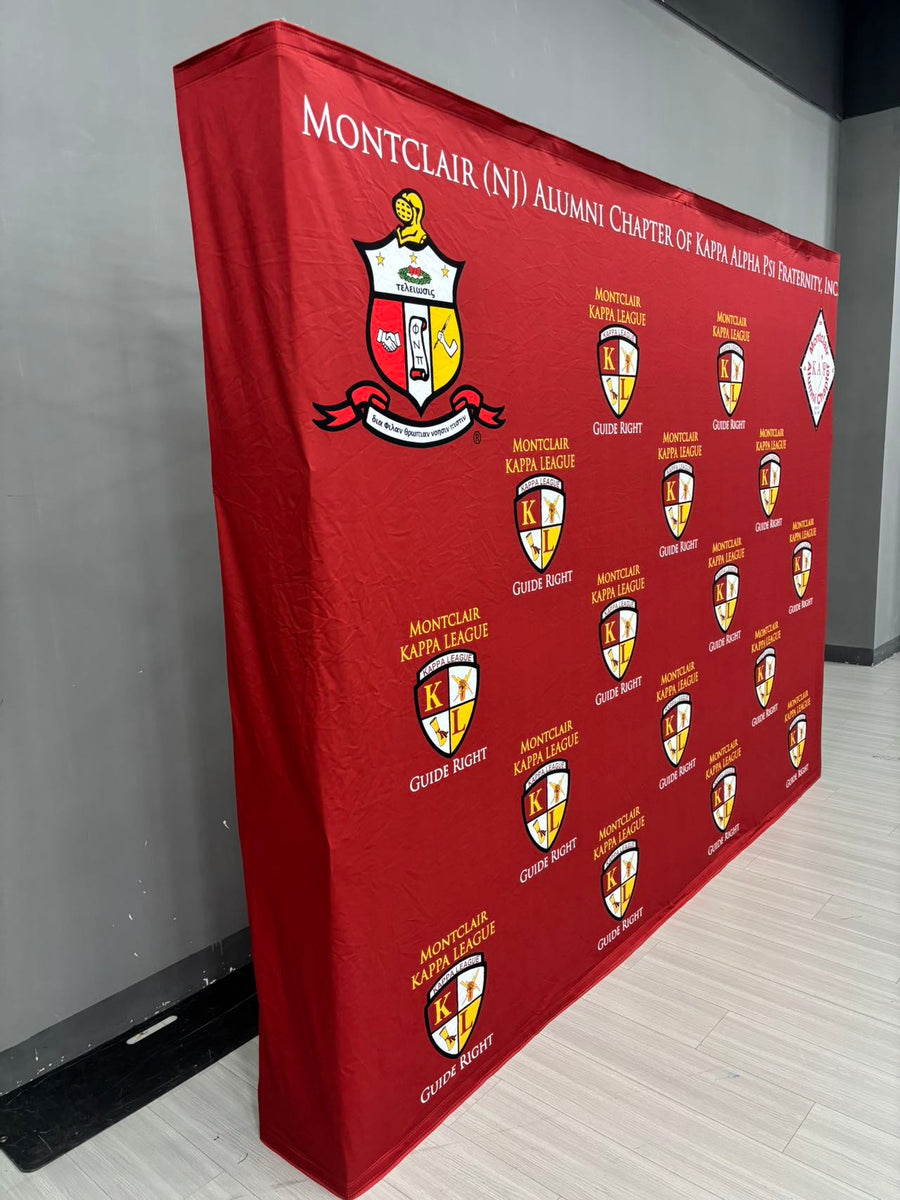 10w X 8h. iFoxx Step & Repeat Back Drop Large Straight Single-Sided Gr ...